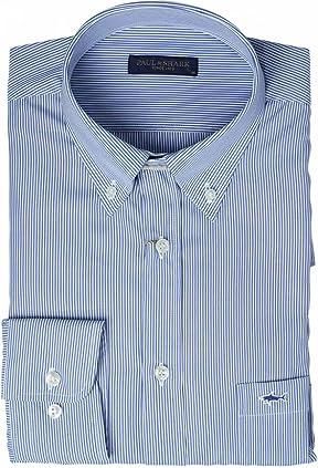 Paul & Shark COP3003-018 Chemise à rayures étroites Bleu clair Bouton Down 100 % coton Homme Regular Fit, Bleu ciel rayé, 37