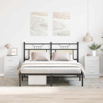 vidaXL Nachttische 2 Stk. Wei&szlig; 38x35x56 cm Holzwerkstoff - Vidaxl