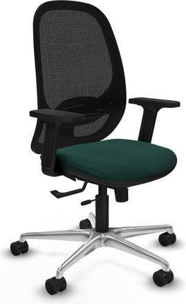 Piqueras y Crespo Schreibtischstuhl zylindrisch gr&uuml;n mit 2D-Armen, h&ouml;henverstellbare Lendenwirbelst&uuml;tze, ausgestattet mit Syncro/Traslack und Schneidschaum, mit Rollen 