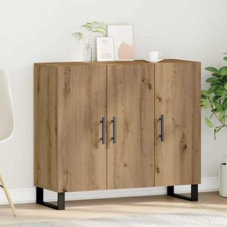 vidaXL Buffet ch&ecirc;ne artisanal 90 x 34 x 80 cm Bois ding&eacute;nierie Vidaxl