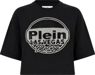 Philipp Plein T-Shirt Col Rond Racing - Femme - Tops - Noir - Taille: 44 FR
