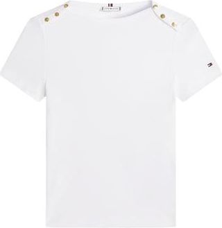 Tommy Hilfiger T-shirt &agrave; boutons ray&eacute; en coton