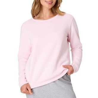 Hanes Womens V-Notch Pullover Fleece Sweatshirt, Pale Pink, M
