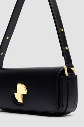 Patou Lock Baguette Shoulder Bag - Black