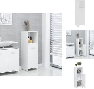 vidaXL Vidaxl - Badezimmerschrank Weiß 30x30x95 cm Holzwerkstoff - Badezimmermöbel - Holzschrank - Schubladen - Aufbewahrungsraum - Wandmontage