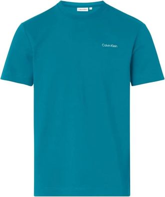 Calvin Klein Micro Logo Interlock T-Shirt - - Tops - Herren - Blau - S