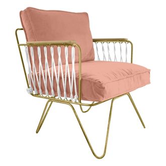 Honor&eacute; Fauteuil Croisette dor&eacute; mat epoxy, velours Honor&eacute;