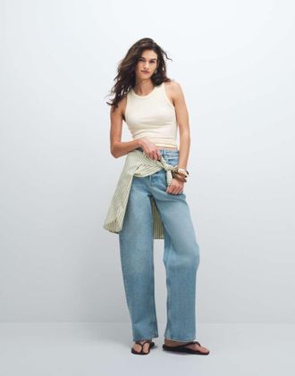 & Other Stories Jean coupe ballon avec ourlets &agrave; revers - Bleu clair cendr&eacute;