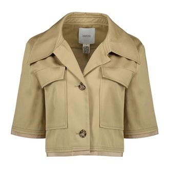 Patou Femme, Blouses et Chemises, Beige, Taille: 42 FR Crop Short Sleeve Jacket