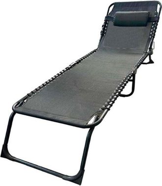 Trade Shop Trade Shop Traesio - Trade Shop - Sonnenliege Liegestuhl ohne Sonnenschirm in schwarz Textilene Liege Garten 483010