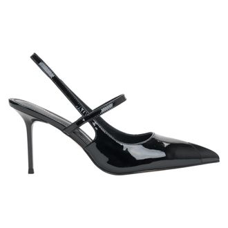Estro & Luminara Femme, Chaussures, Noir, Taille: 40 EU Escarpins Slingback en Cuir Verni &agrave; Bout Pointu