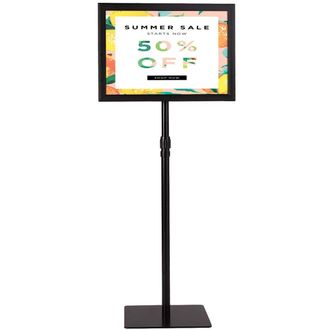 Giantex Infoständer DIN A3, Plakathalter höhenverstellbar & drehbar, Präsentationsständer mit PVC-Abdeckung, Informationsständer Hoch- & Querformat, Werbestän