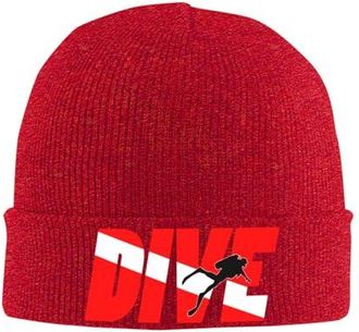 Generic Plong&eacute;e Amusante avec Un Plongeur sous Le Drapeau Femme Homme Bonnet De Trawler Souple Bonnets Hiver Confortable Watch Cap pour Toutes Les Saisons Jog