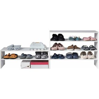 Costway Costway - tag&egrave;re &agrave; Chaussures 3 Pi&egrave;ces, Meuble de Rangement de 78 cm de Long, &Eacute;tag&egrave;re de Rangement &agrave; 2 Niveaux sur Pied, Id&eacute;al pour lEntr&eacute;e