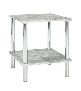 Haku Möbel Table dappoint Optique béton, chromé, MDF, métal - Dim.: L 39 cm x H 47 cm x P 39 cm, Style: Modern