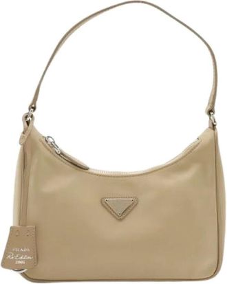 Prada Sac bandouli&egrave;re mini en nylon pr&eacute;-appartenant - Femme - Pre-owned - Beige - Taille: ONE Size