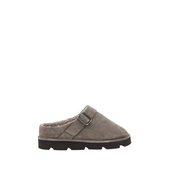 Brunello Cucinelli Femme, Chaussures, Gris, Taille: 39 EU Sabots à fourrure avec boucle réglable