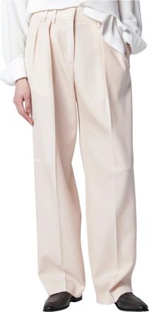 Jil Sander Femme, Pantalons, Beige, Taille: 32 FR Wide Pantalons
