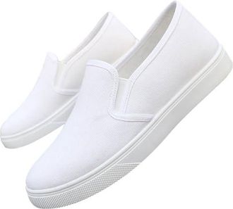 Generic Chaussures pour femme &eacute;l&eacute;gantes et plates - Baskets d&eacute;contract&eacute;es en toile - Respirantes - Chaussures de marche confortables - Chaussures dext&eacute;rieur c