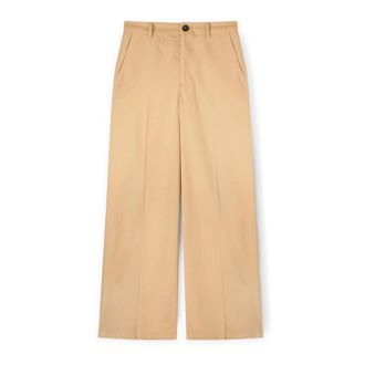 Motivi Baumwollhose mit weitem Bein - - Trousers - Damen - Beige - XL