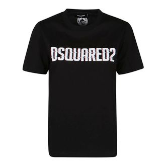 Dsquared2 Femme, Tops, Noir, Taille: 40 FR T-Shirt Noir Coupe Toy Dsquared2