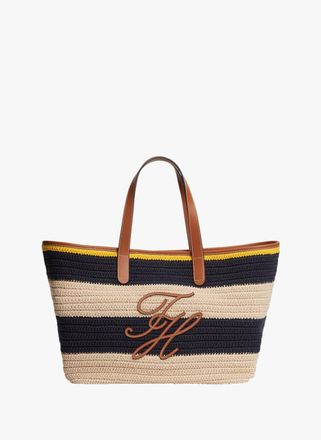 Tommy Hilfiger Sac cabas ray&eacute; &agrave; logo brod&eacute; en coton
