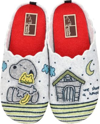 Manitu Home Damen 320102-91 Hausschuh, Hellgrau, 35 EU