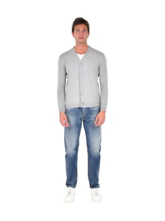 low brand Mens Cardigan Grey Wool Cardigans Sweater