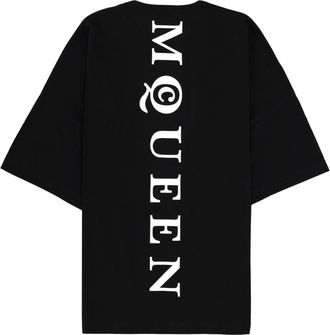 Alexander McQueen Logo-Embroidered Cotton T-Shirt - Black