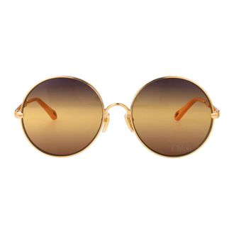 Chlo&eacute; Lunettes de soleil rondes - Femme - Accessoires - Jaune - Taille: 59 MM
