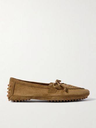 Le Monde Beryl Loafers Aus Veloursleder Mit Stickereien - Braun
