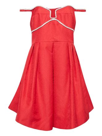 Self Portrait robe à ornements en cristal - Rouge