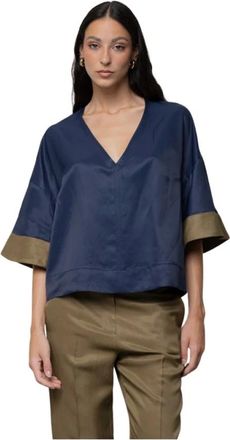 Kaos Kaos, Femme, Blouses et Chemises, Bleu, Taille: 36 FR Blouse