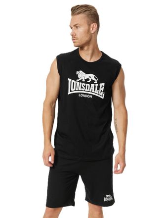 Lonsdale Herren &auml;rmelloses T-Shirt CLOPTON Normale Passform, Black/White, M
