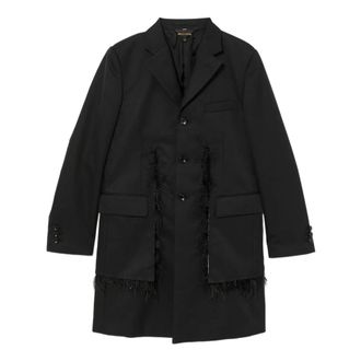 Comme Des Gar&ccedil;ons Mantel mit Federbesatz - - Coats - Damen - Schwarzk - M