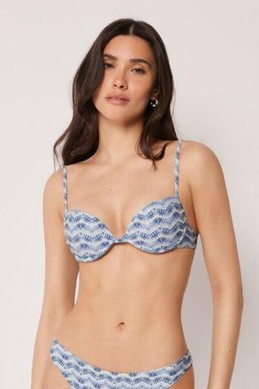 Calzedonia Push-up-bikinioberteil Mit Polsterung Water Reflection Blau