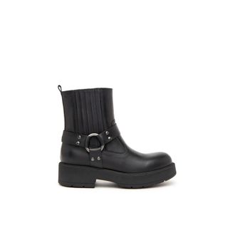 Nero Giardini Leder-Stiefeletten mit Logo-Schnallen - - Shoes - Damen - Schwarzk - 37 EU