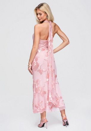 Ombre Abendkleid Dress LA-OM-DLR378 ecru XS Pink M (kein Set, 1-tlg)