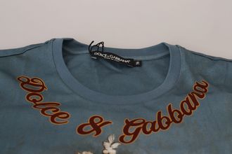 Dolce & Gabbana Angel-Print Logo T-shirt - Blue