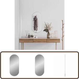 vidaXL Wandspiegel Silbern 80x35 cm Oval - Wandspiegel - Spiegel Oval - Badezimmerspiegel - Wohnzimmerspiegel - Schlafzimmerspiegel