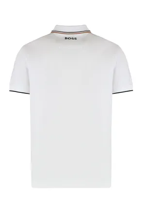 HUGO BOSS Mens Polo Paddy Mixed Cotton White Shirts T-shirts And Polos