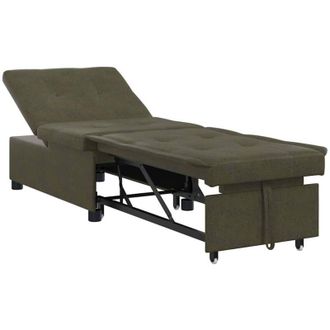 vidaXL Vidaxl - Canap&eacute;-lit Vert arm&eacute;e 67 x 194 x 38 cm Cuir su&eacute;d&eacute; faux