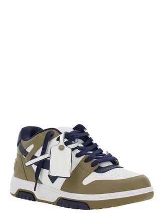 Off-white Mens Sneakers Out Of Office Green Leather Calfskin Trainers