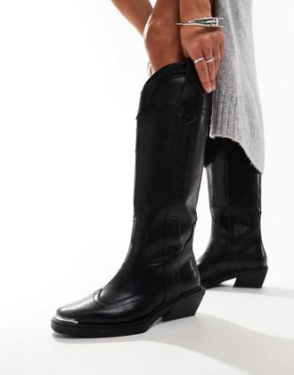 Asos Celeste - Bottes western plates - Noir