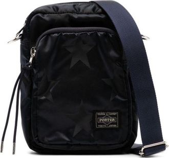 Porter-Yoshida & Co. Schultertasche mit Logo-Patch - Blau