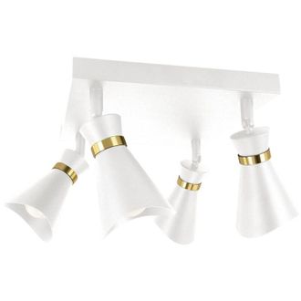 Licht-Erlebnisse Licht-erlebnisse - Spot de plafond E14 w : 25 cm orientable en or blanc Spot de plafond moderne 4 lampes