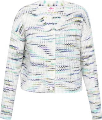 Mymo Strickjacke Frauen cremewei&szlig; mehrfarbig