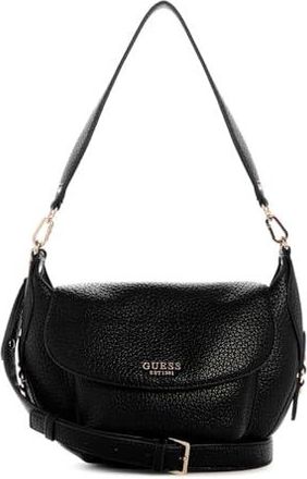 Guess Femme Marsha Flap Shoulder Bag Sac à bandoulière, Noir, Taille Unique