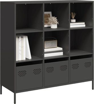 vidaXL Highboard Schwarz 101,5x39x103,5 cm Stahl - Vidaxl