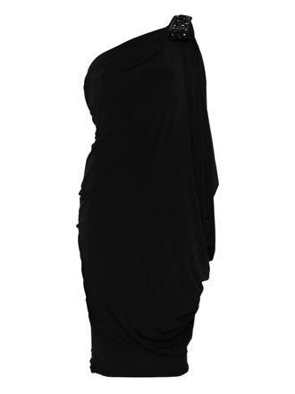 Gemy Maalouf robe orn&eacute;e de sequins &agrave; une &eacute;paule - Noir